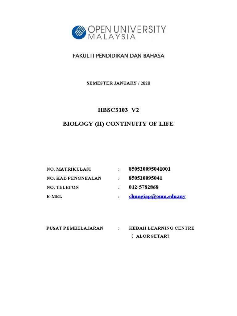 Assignment Biology (II) Continuity of Life | PDF | Chromosome | Meiosis