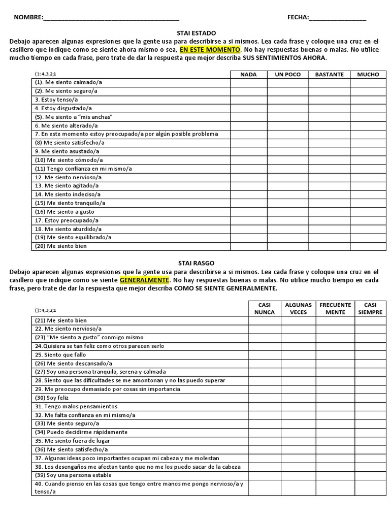 Stai Protocolo | PDF