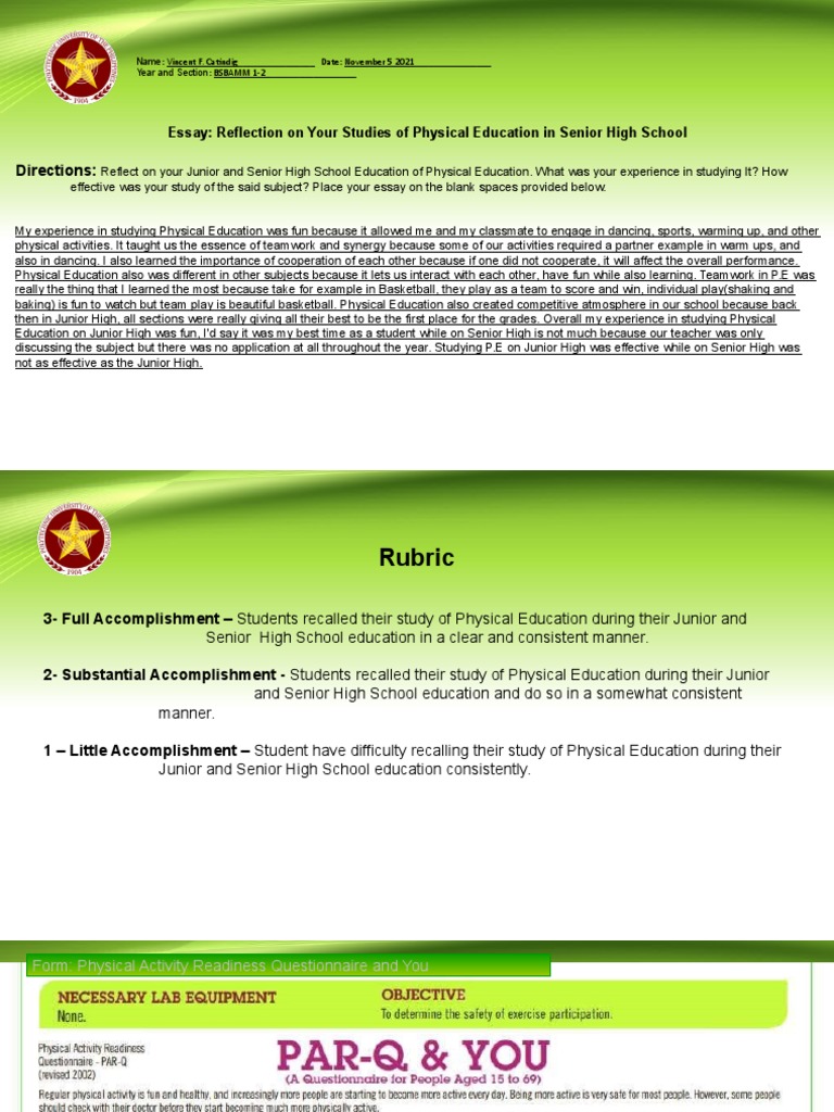 Reflection on Physical Education Studies | PDF | Physical Education ...