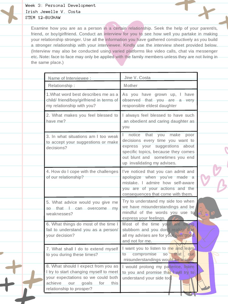 Week 3 Activity Personal Development - Costa | PDF | Interview | Social ...