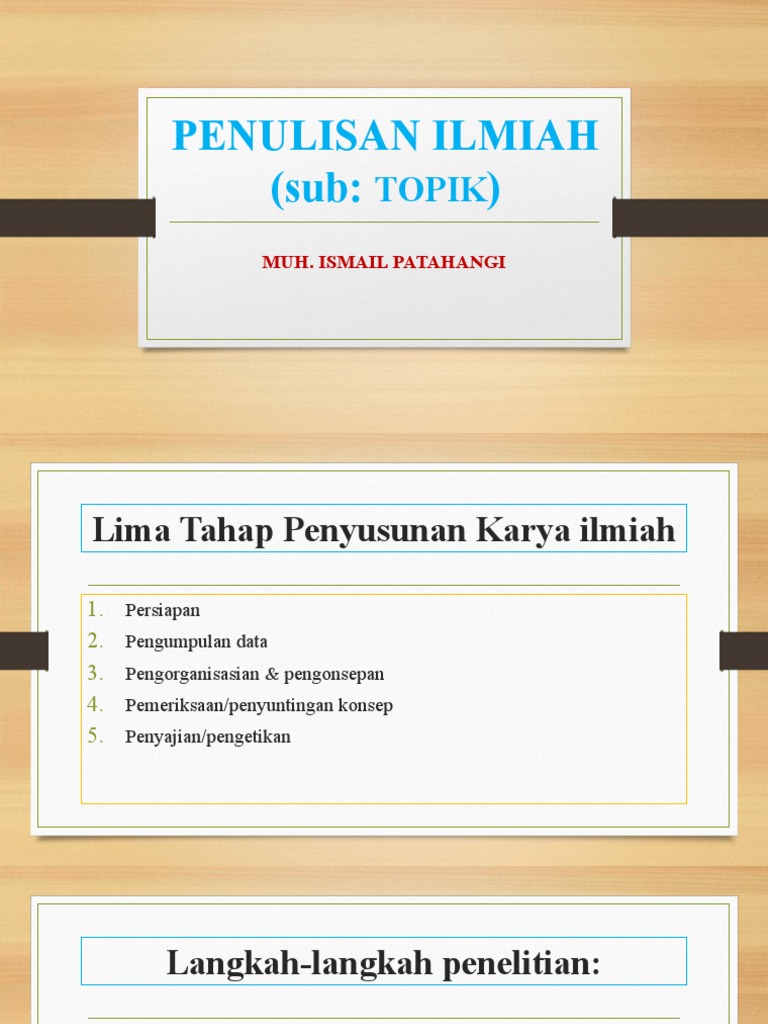 Penulisan Ilmiah - Topik | PDF