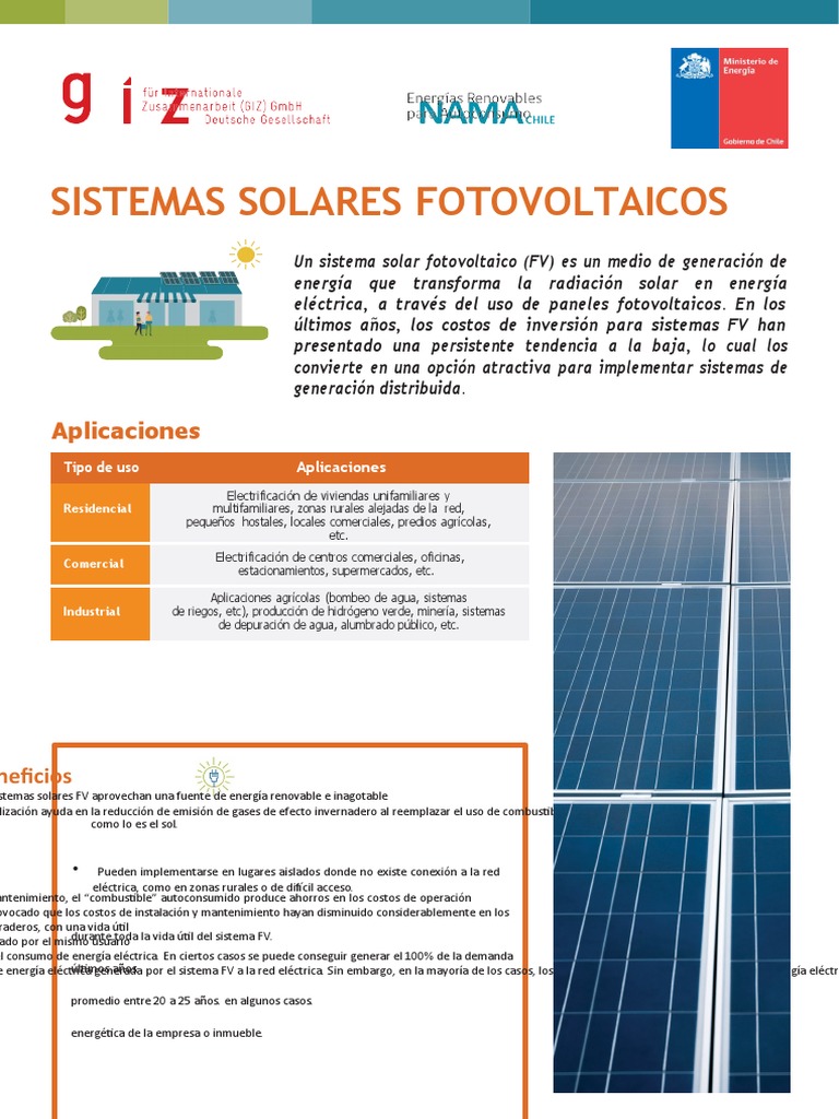 Ficha Técnica Sistemas Solares Fotovoltaicos | PDF | Energía solar ...
