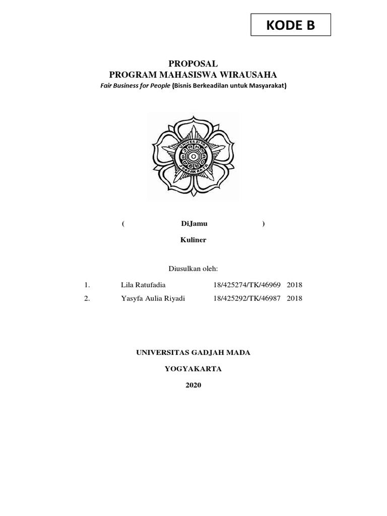 Proposal PMW DiJamu | PDF