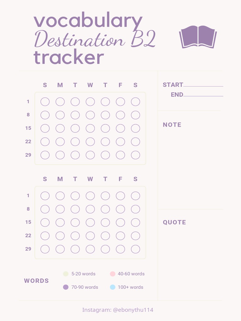 Vocabulary Tracker Template | PDF