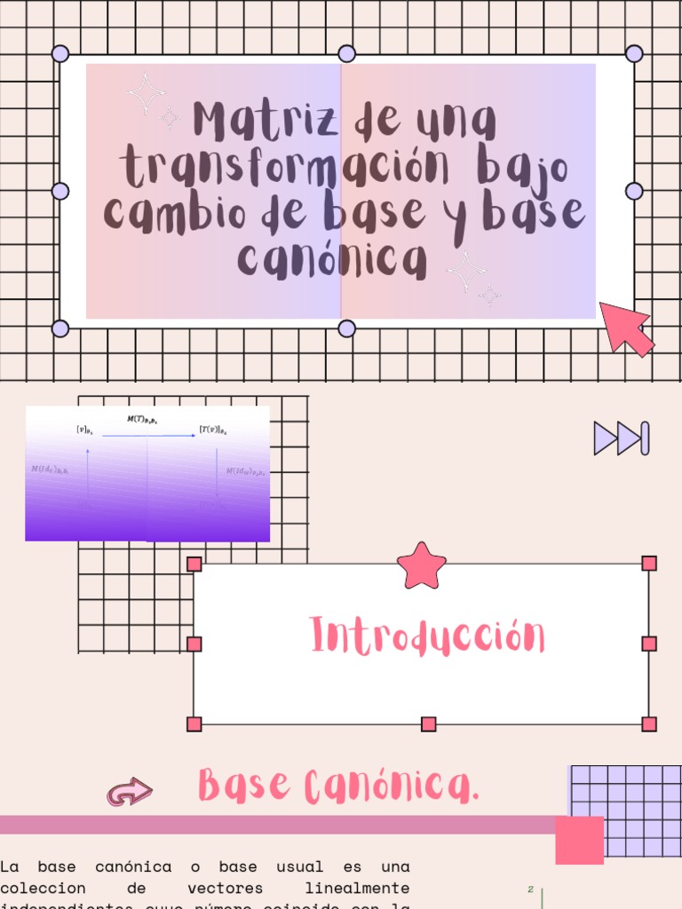 Tarea Parcial 4. Matriz de Una Transformación Bajo Cambio de Bases y ...