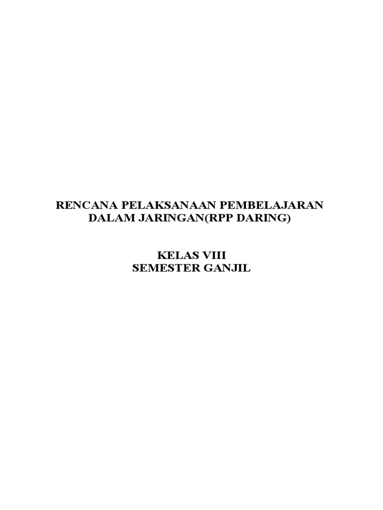 RPP Basa Jawa Kelas 8 Ganjil | PDF