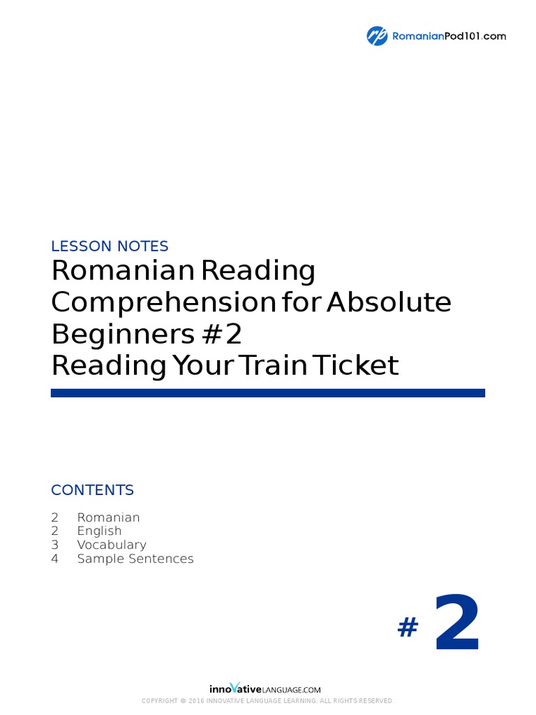 Romanian Reading Comprehension For Absolute Beginners #2 Reading Your ...