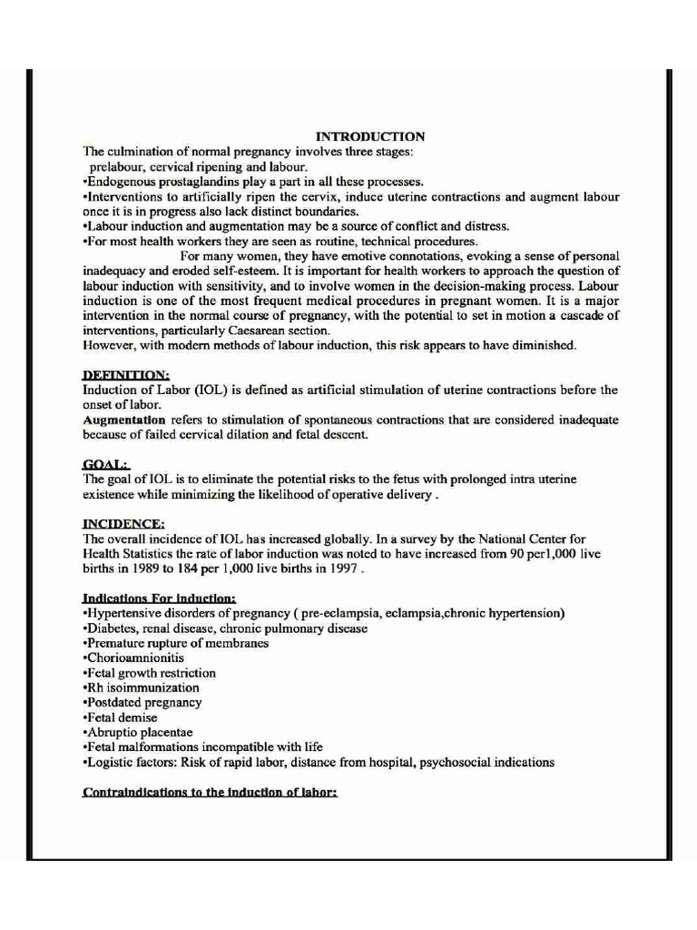 Augmentation of Labour | PDF