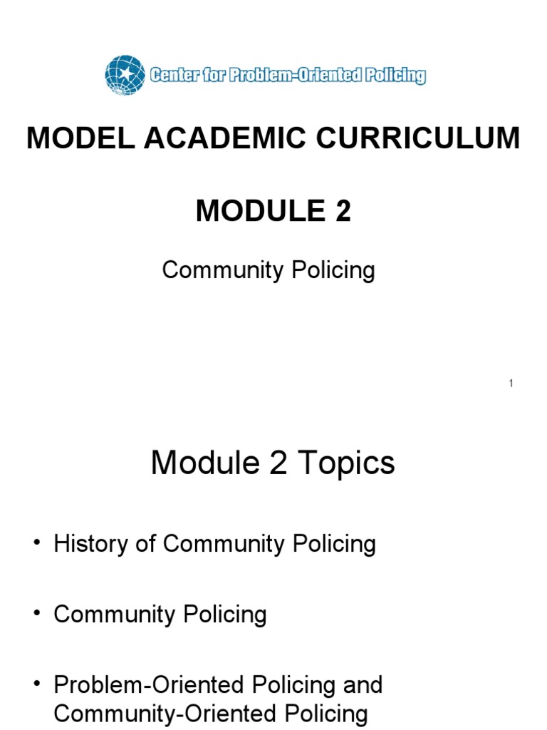 Model Academic Curriculum-Module 2 | PDF | Community Policing | Police