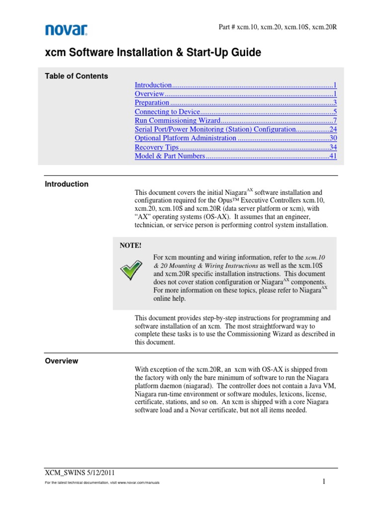 XCM Software Installation & Start-Up Guide | PDF | Ip Address | Computer Network