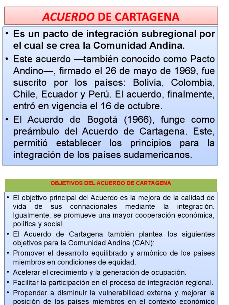 Acuerdo de Cartagena | PDF | Comunidad andina | Convenio europeo de ...