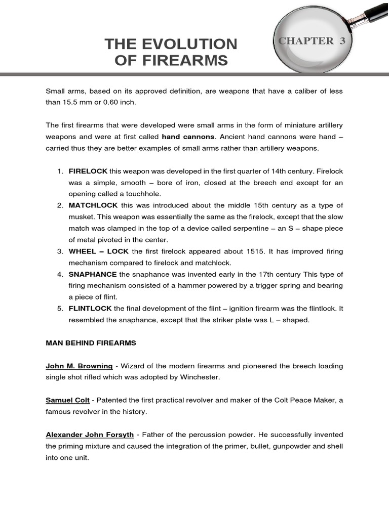 Evolution of Firearms History | PDF | Firearms | Cartridge (Firearms)