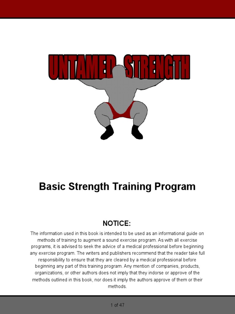Basic Strength Training Program: Notice | PDF