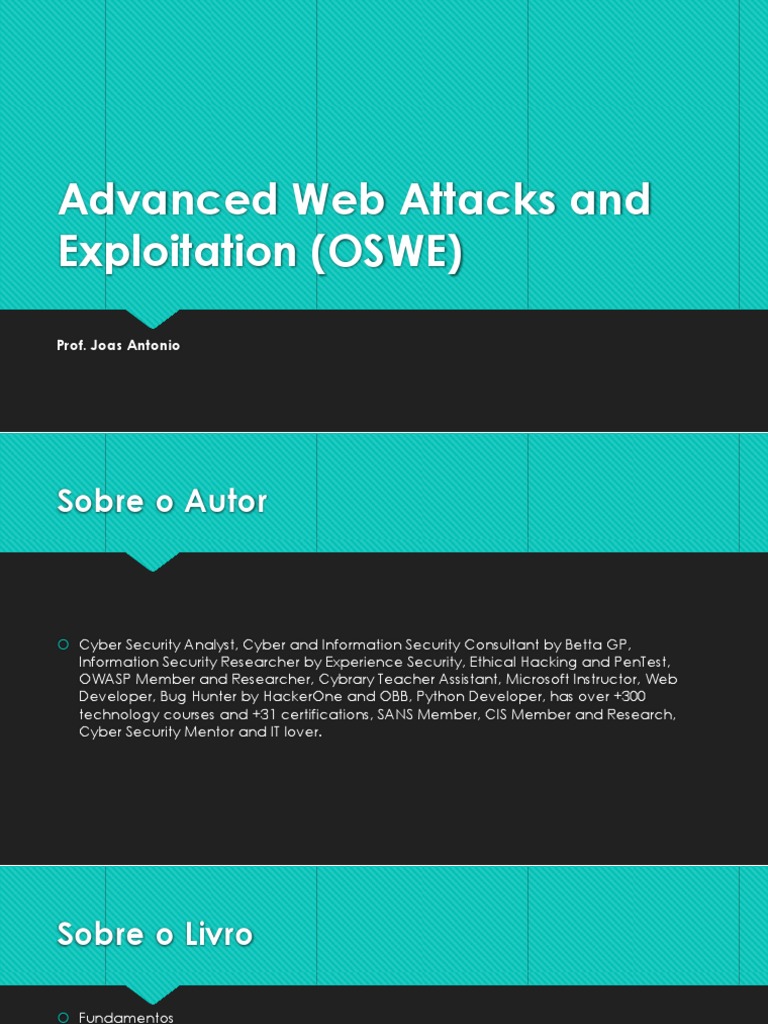 Advanced Web Attacks and Exploitation (OSWE | PDF | Era da Informação ...
