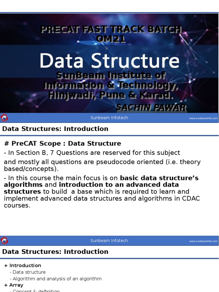 Data Structure Introduction | PDF | Time Complexity | Algorithms