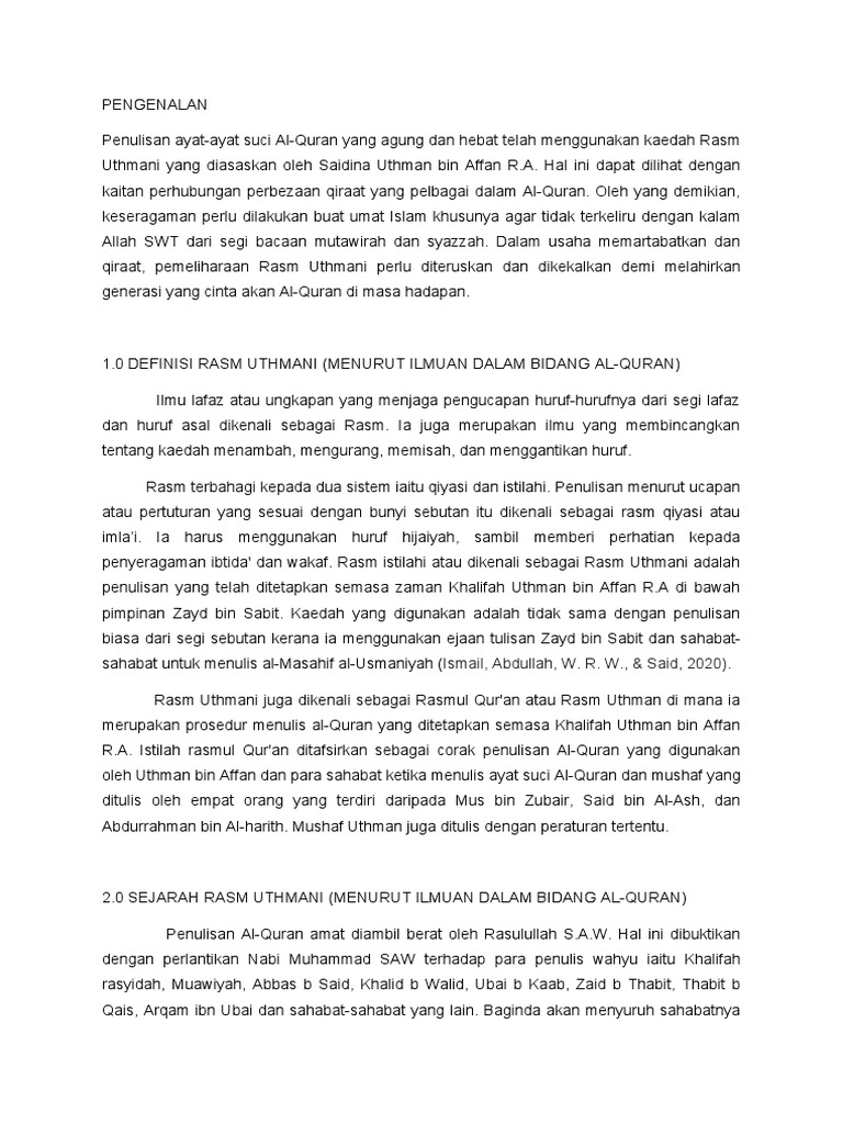 Rasm Uthmani & Dhabtul Quran | PDF