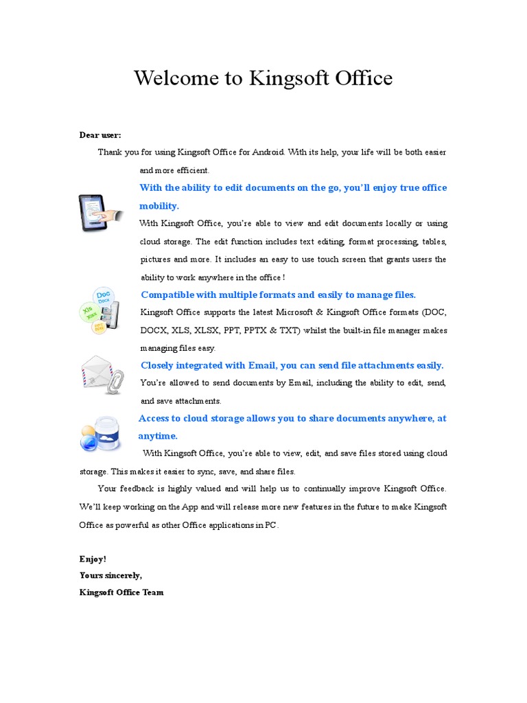 Kingsoft Office for Android: Mobile Document Editing | PDF | Art ...