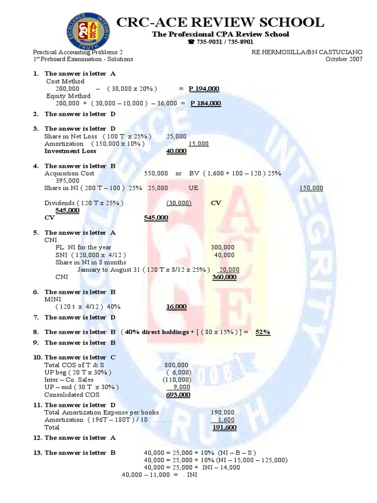 Practical Accounting 2 - Solution | PDF | Accounting | Business