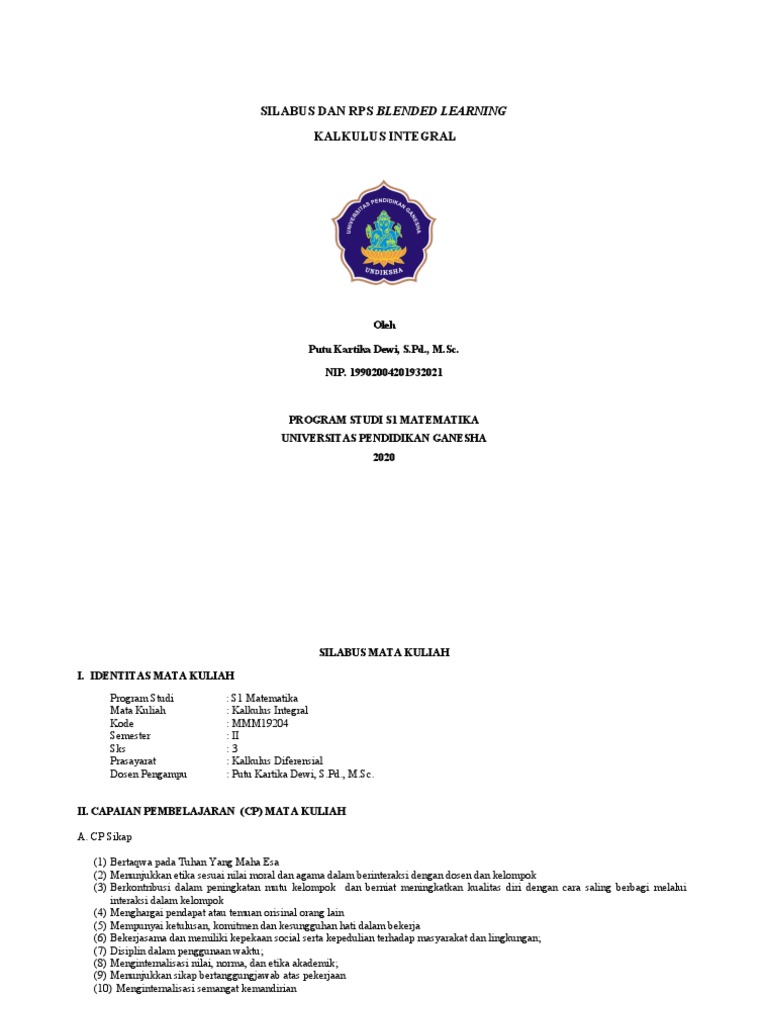 RPS Dan Silabus Blended Learning | PDF