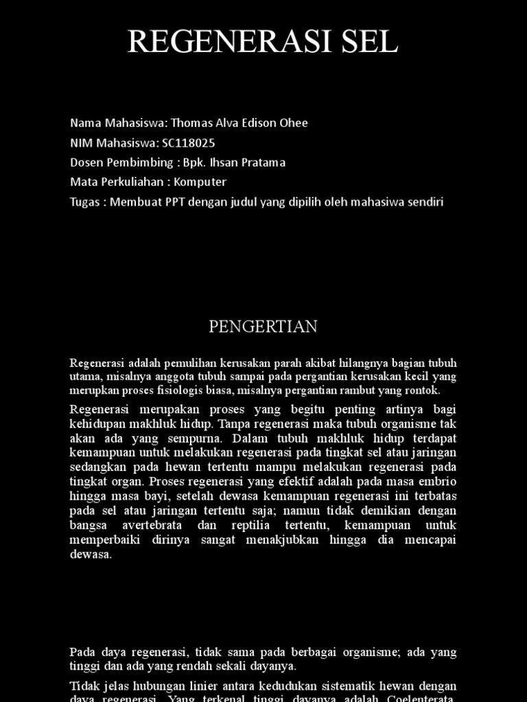 Komputer - Regenerasi Sel | PDF