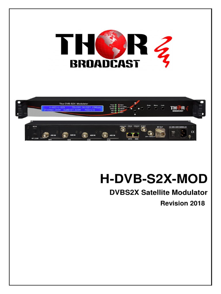 H-Dvb-S2X-Mod: DVBS2X Satellite Modulator | PDF | Input/Output | Modulation