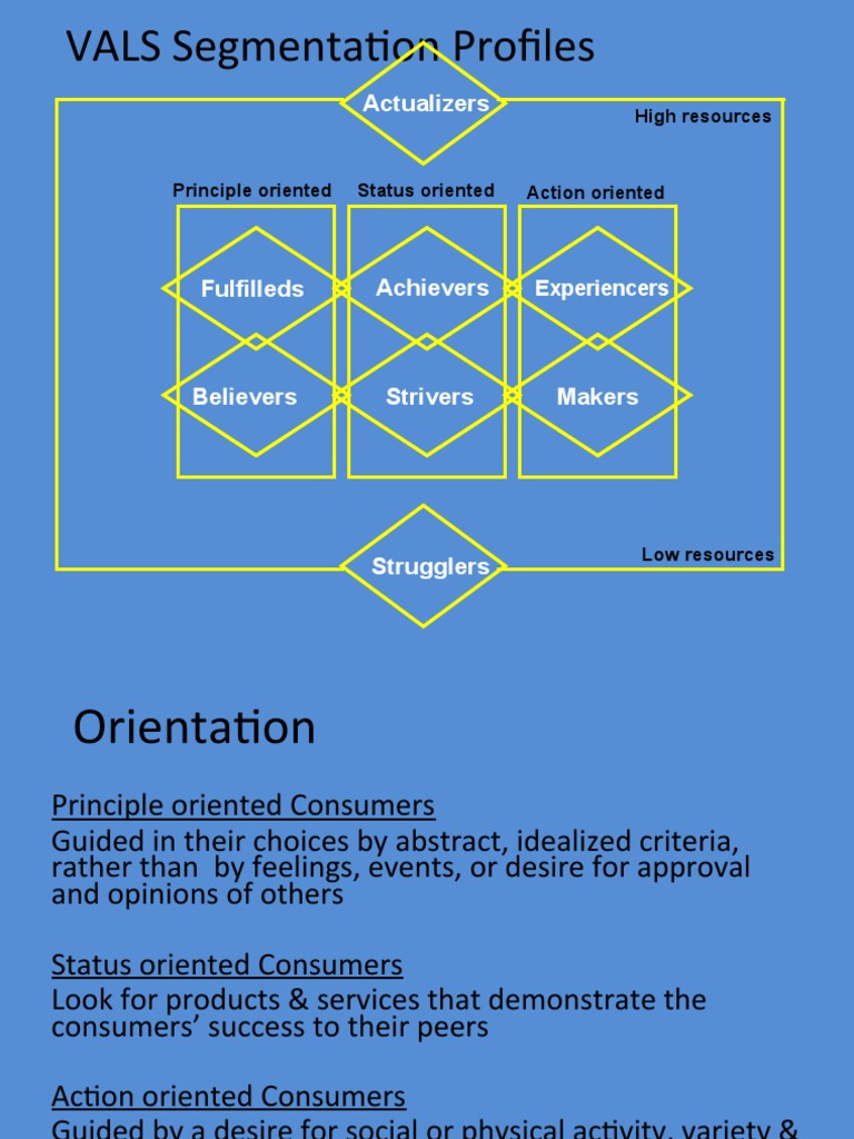 Understanding Consumer Segments: An Analysis of VALS Framework | PDF ...