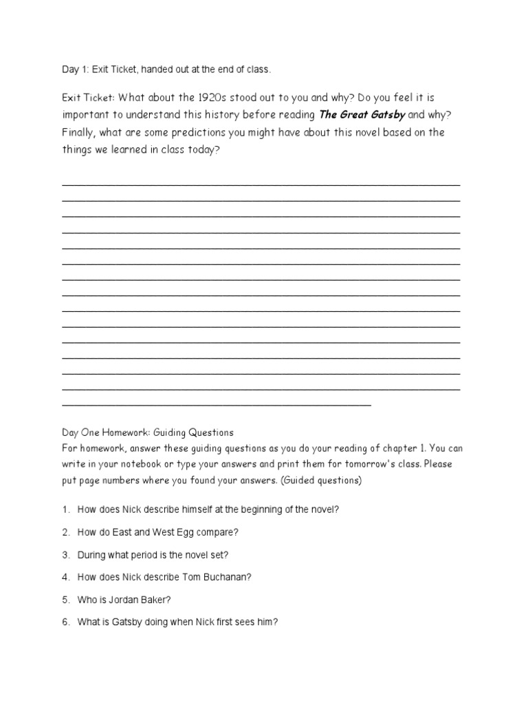 Summative and Formative Assessments - 2 | PDF | The Great Gatsby | Question