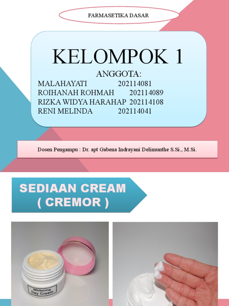 Sediaan Cream Kelompok 1 | PDF