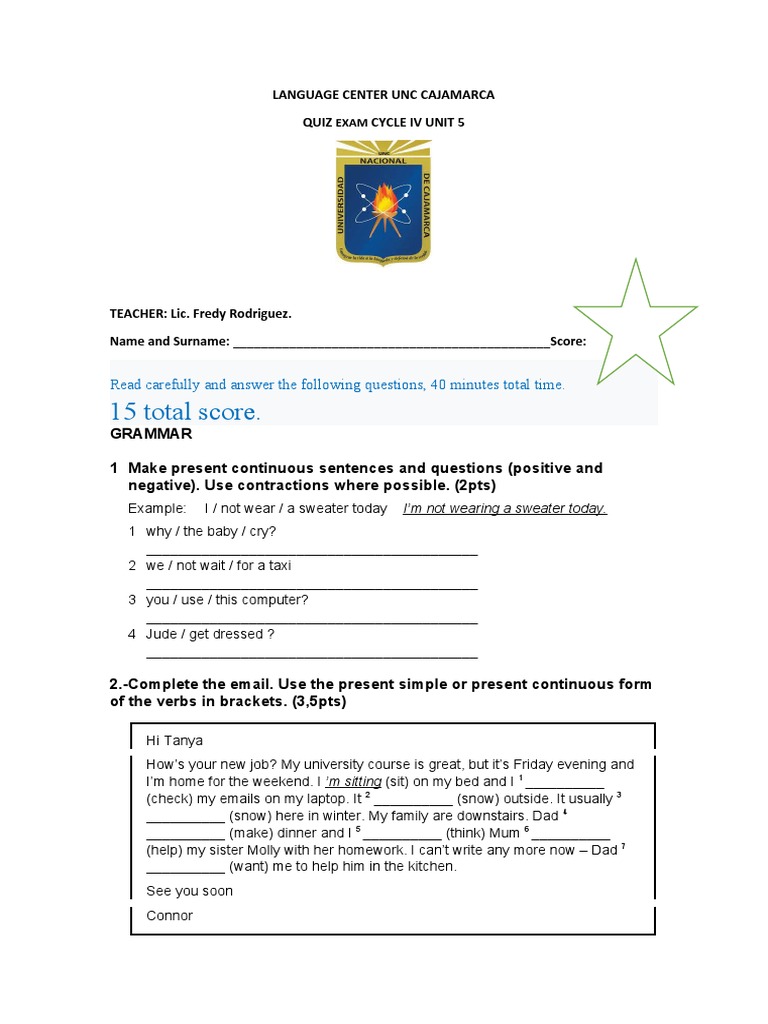 English Grammar & Vocabulary Quiz | PDF | Linguistics
