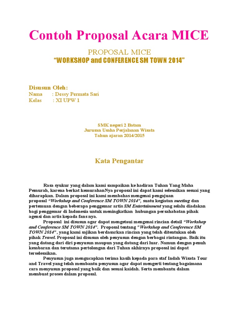 Contoh Proposal Mice 1 | PDF