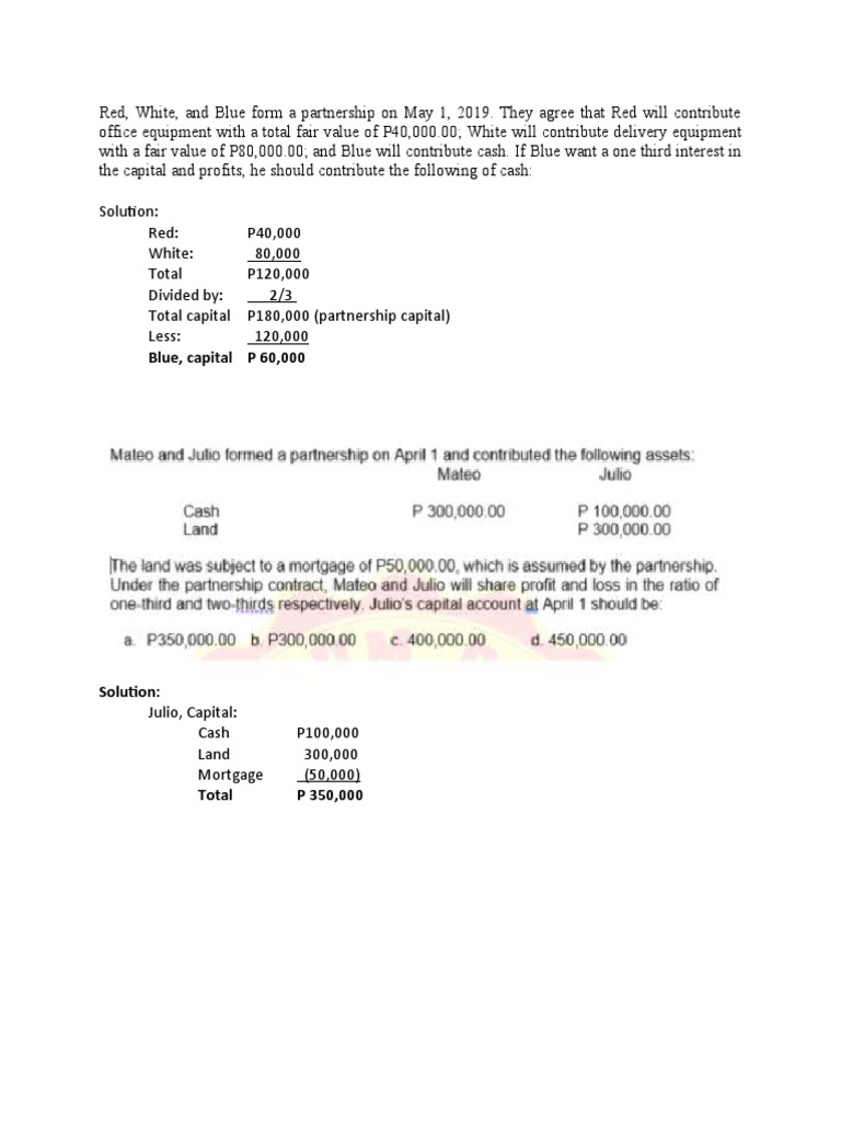 ACC111 Partnership-Formation | Download Free PDF | Interest | Investing