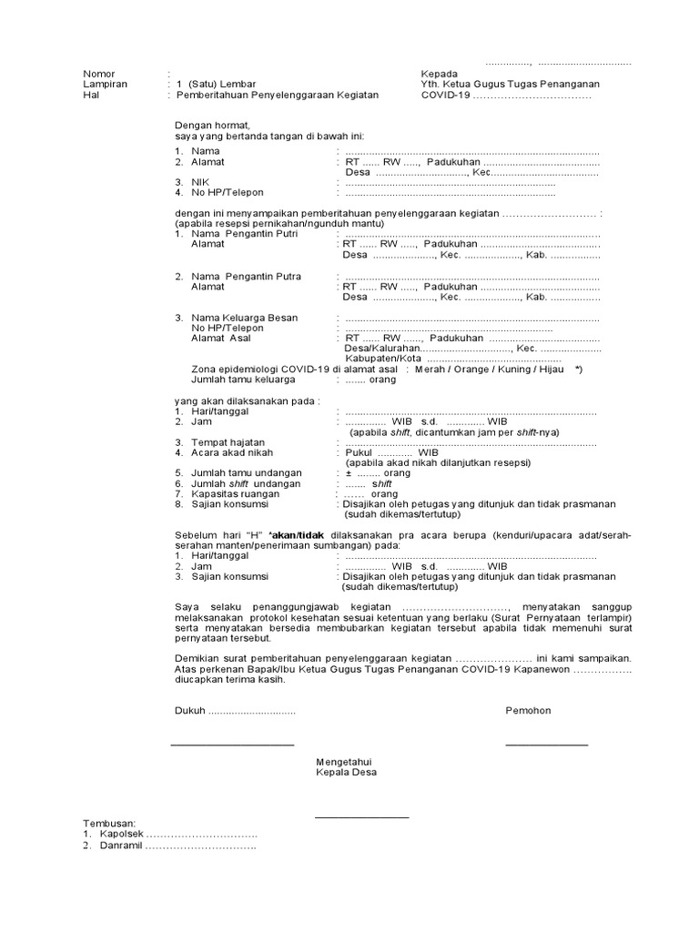 Contoh Surat Ijin | PDF