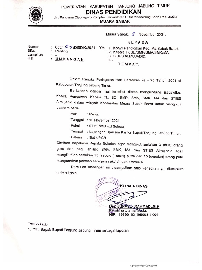 Surat Undangan Hari Pahlawan 2021 | PDF