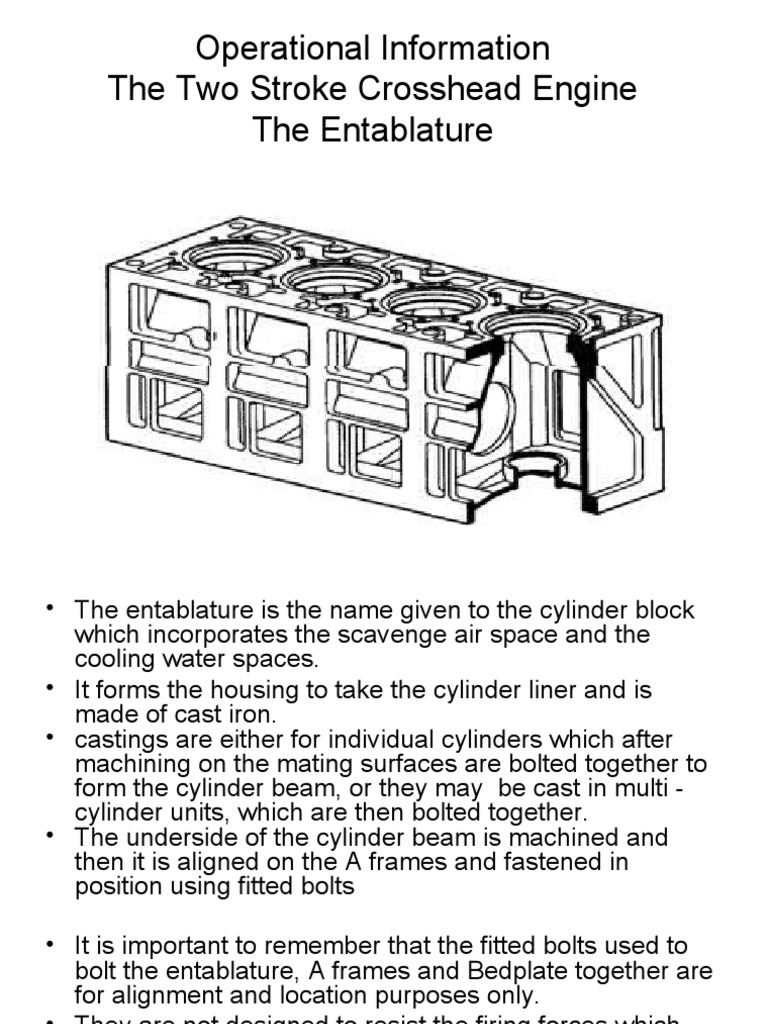 Operational Information The Two Stroke Crosshead Engine The Entablature ...