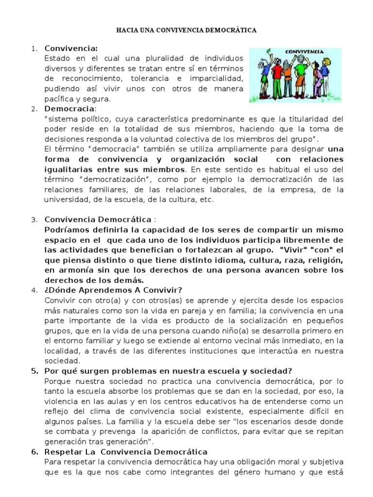 Hacia Una Convivencia Democrática | PDF | Tolerancia | Democracia