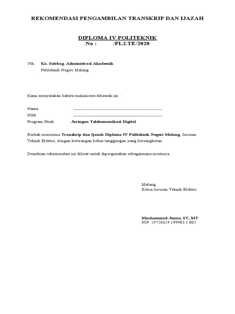 Form Bebas Tanggungan JTD | PDF