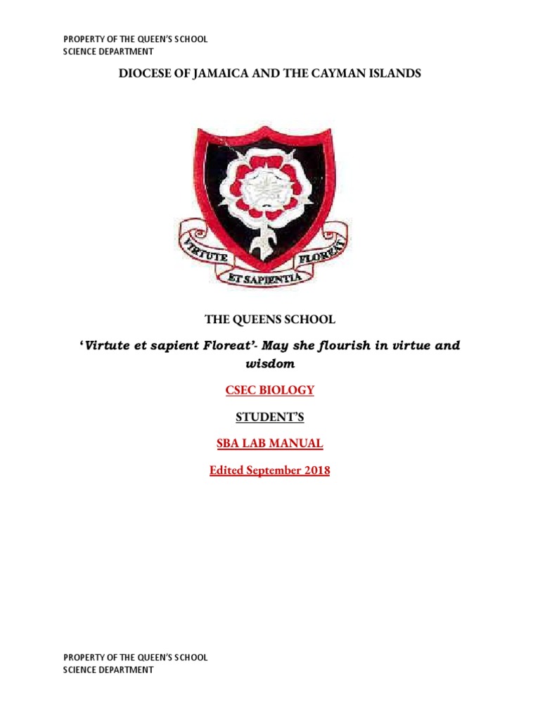 CSEC Biology SBA Lab Manual | PDF | Experiment | Hypothesis