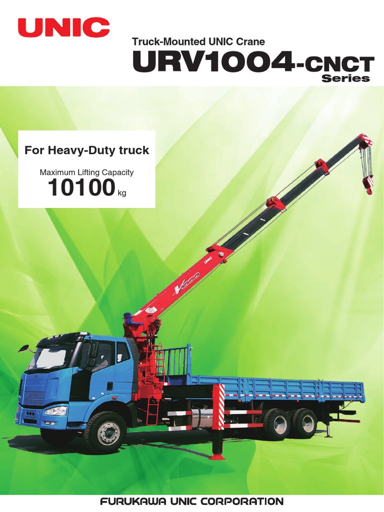 For Heavy-Duty Truck: Truck-Mounted UNIC Crane Series | PDF | Crane ...