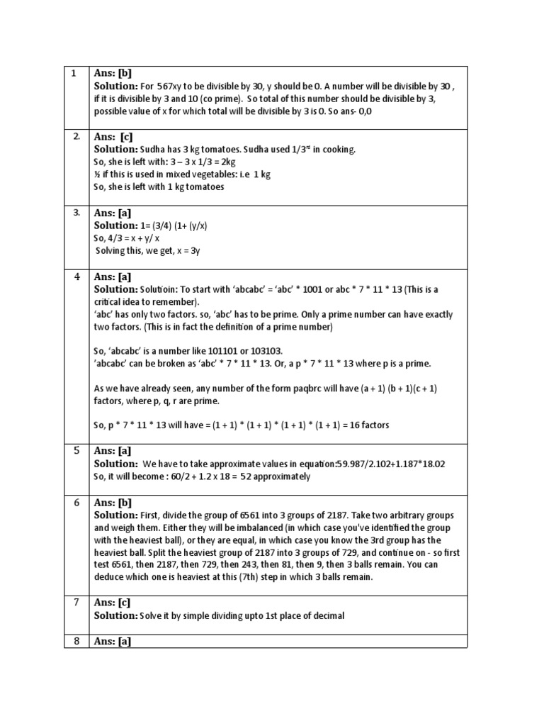 Number System Set 2 Solutions | PDF | Numbers | Equations