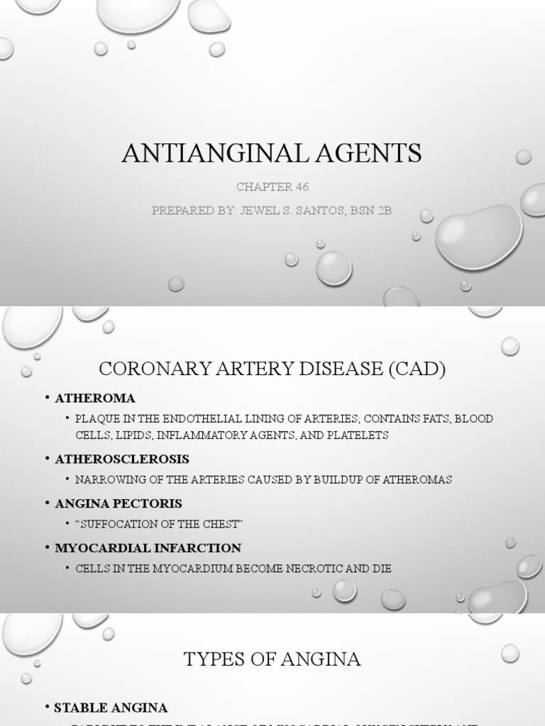 Antianginal Agents Overview and Types | PDF | Cardiac Muscle | Vascular ...