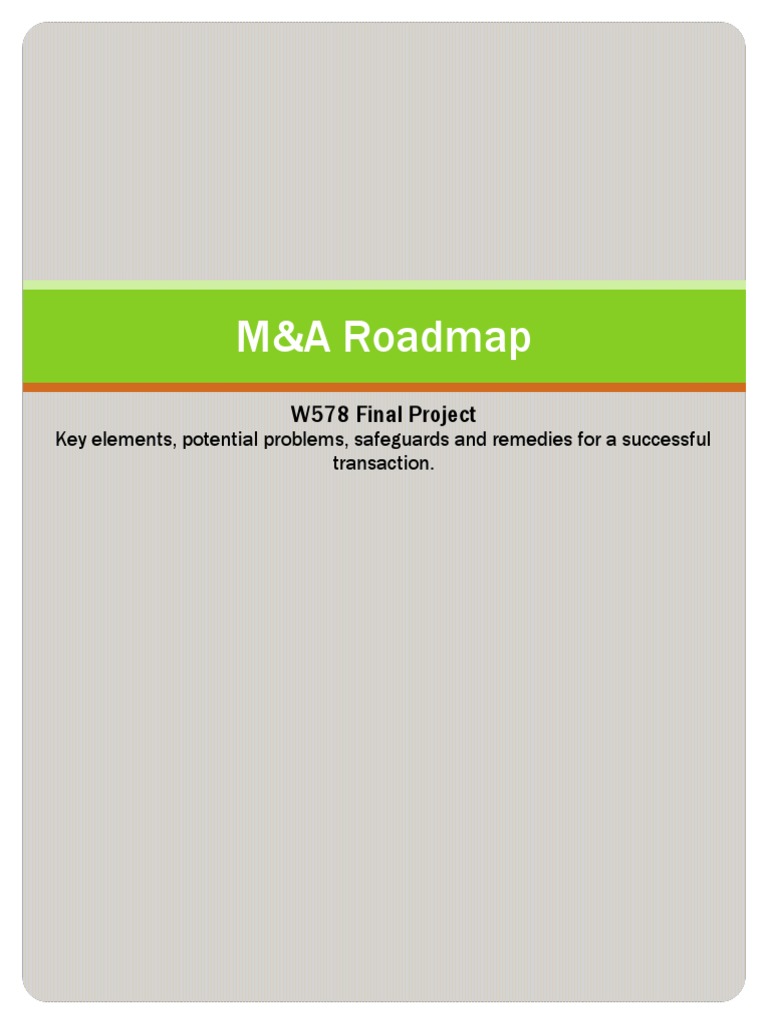 M&A Roadmap | PDF | Mergers And Acquisitions | Valuation (Finance)
