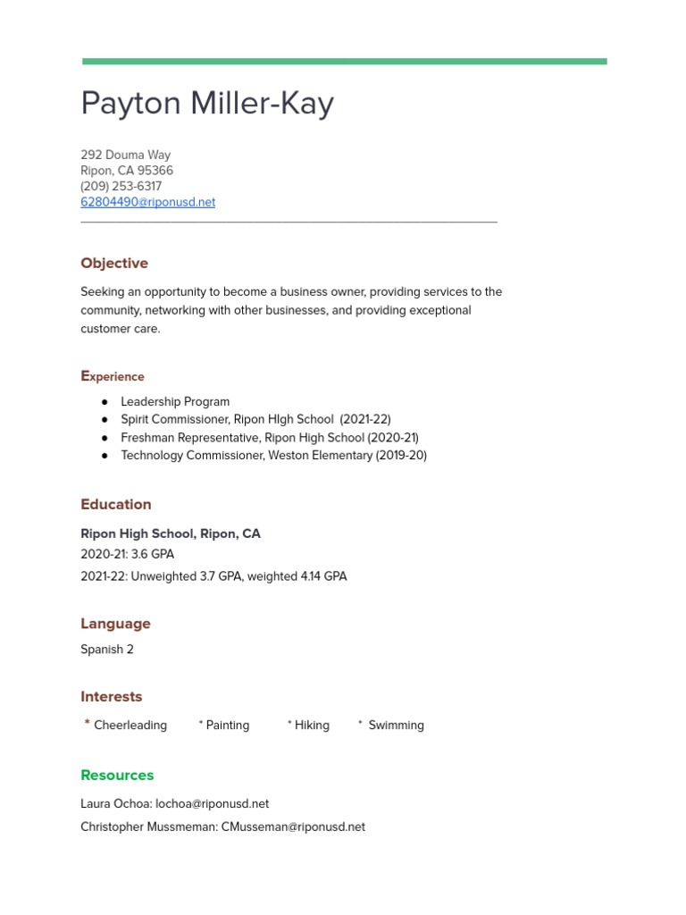 Resume 2021-22 | PDF