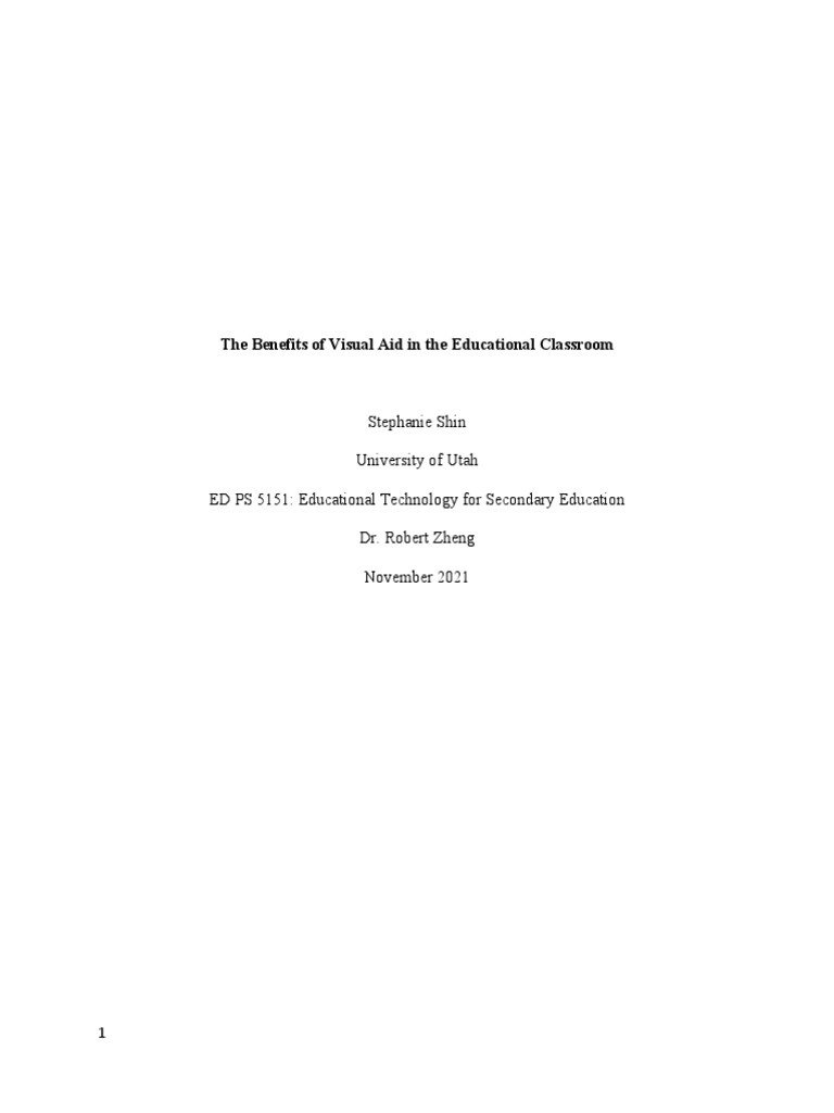 The Benefits of Visual Aid in The Educational Classroom | PDF ...