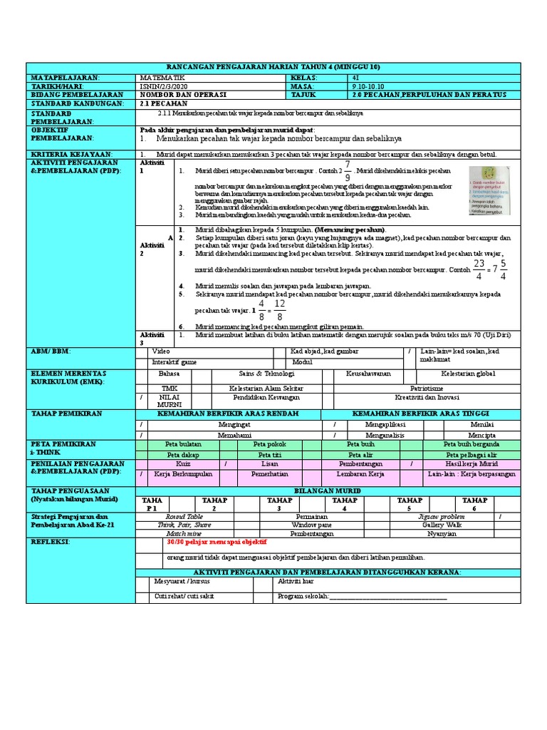 RPH MINGGU 10 Lepas Edit | PDF