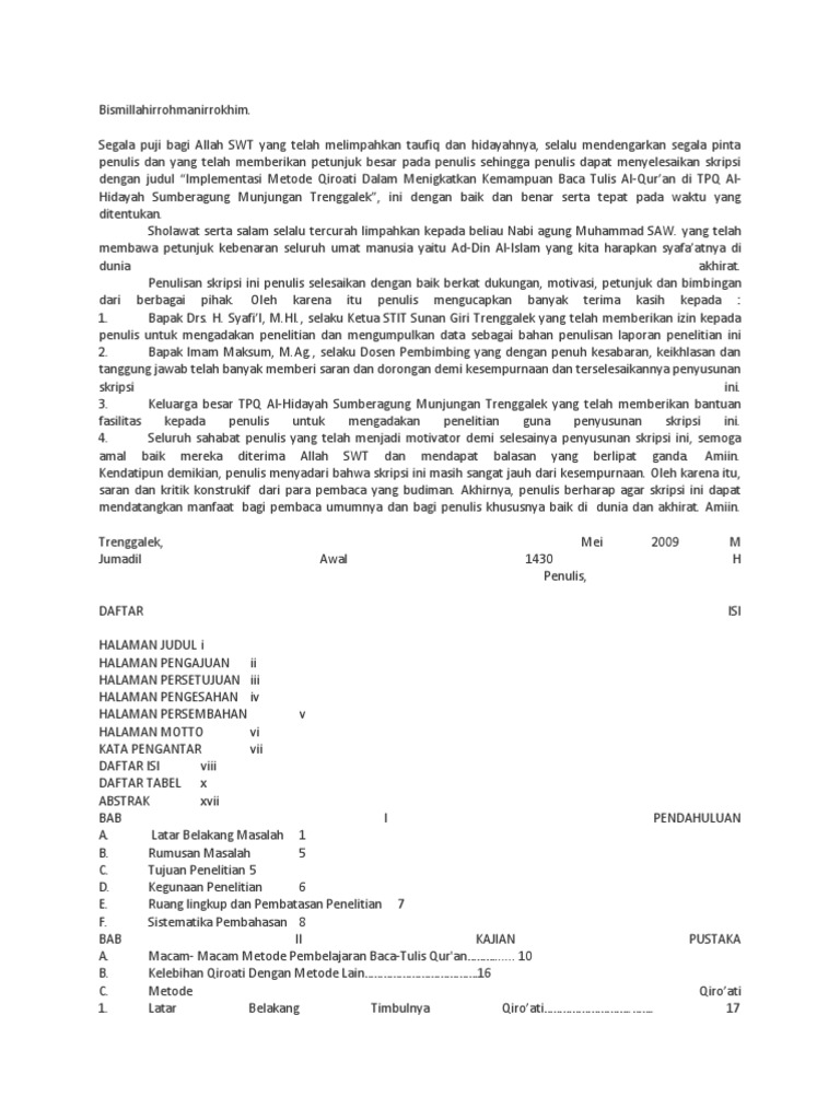 Implementasi Metode Qiroati di TPQ | PDF