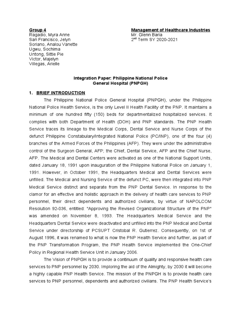 Integration Paper Group 4 | Download Free PDF | Health Care | Hospital