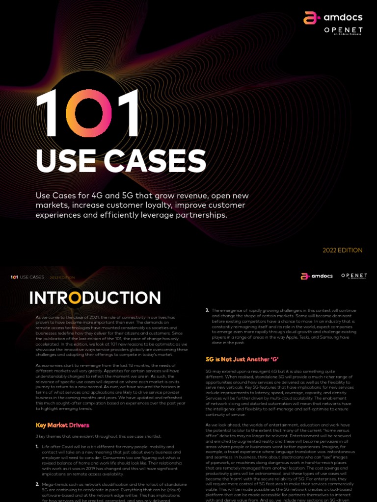 5G 101 Use Cases | PDF | Cloud Computing | Computer Network