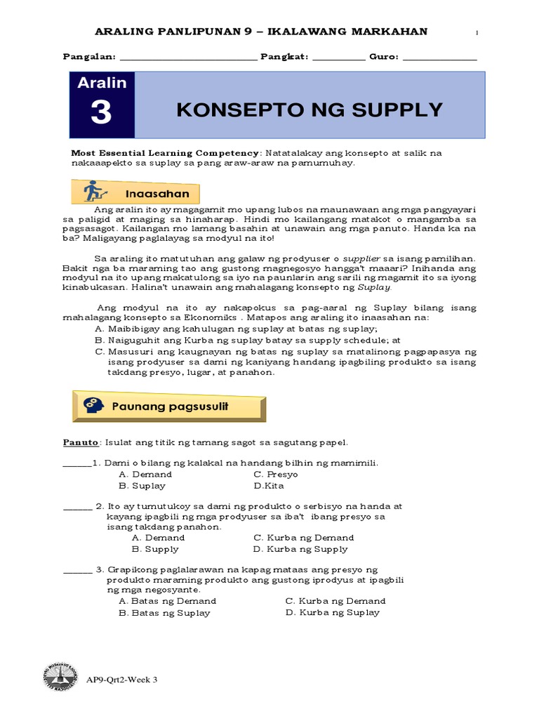 AP 9 Q2 Week 3 | PDF