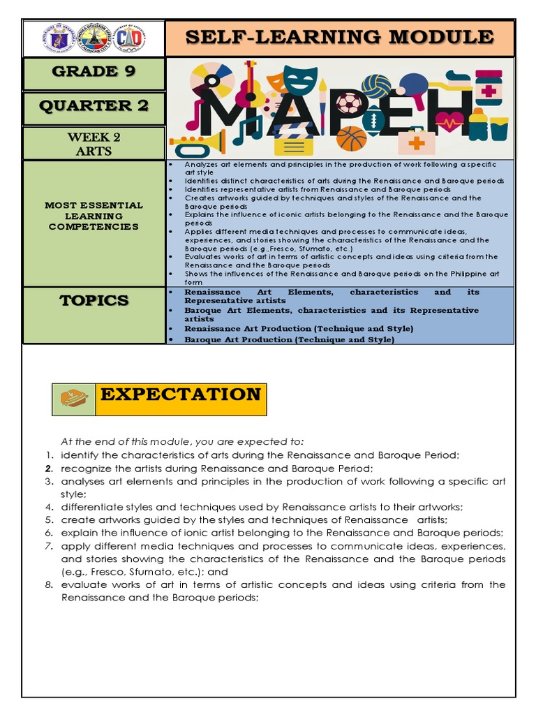 MAPEH 9 Q2 Week 2 Arts | PDF | Paintings | Baroque