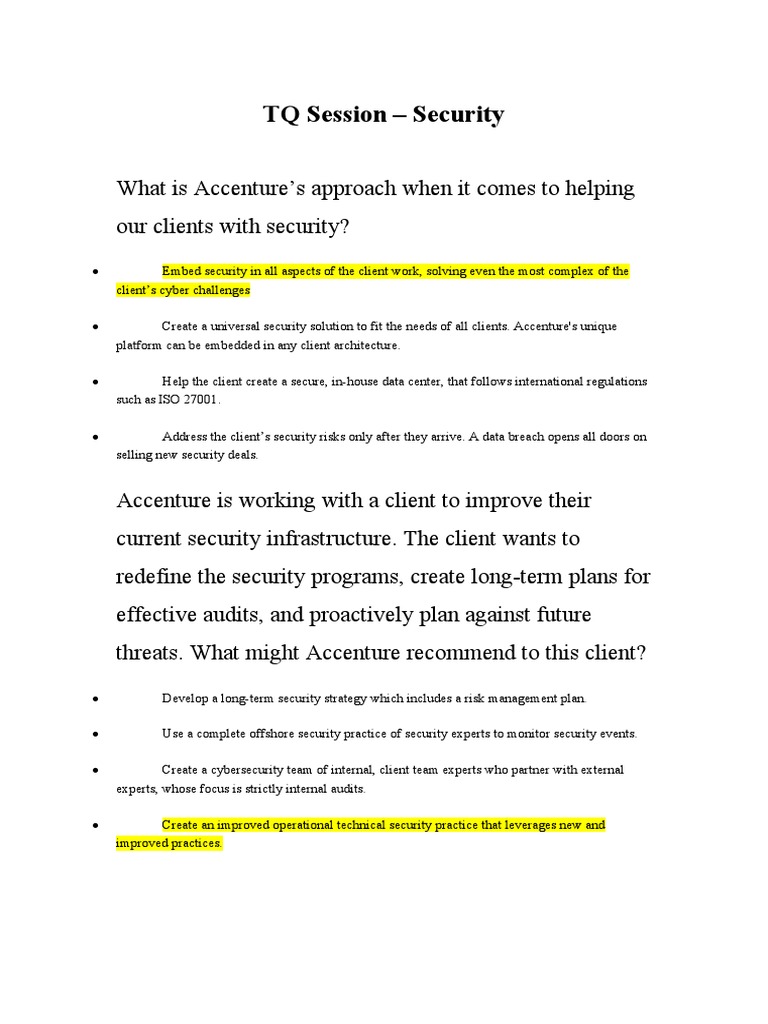 TQ Session - Security | PDF | Computer Security | Security